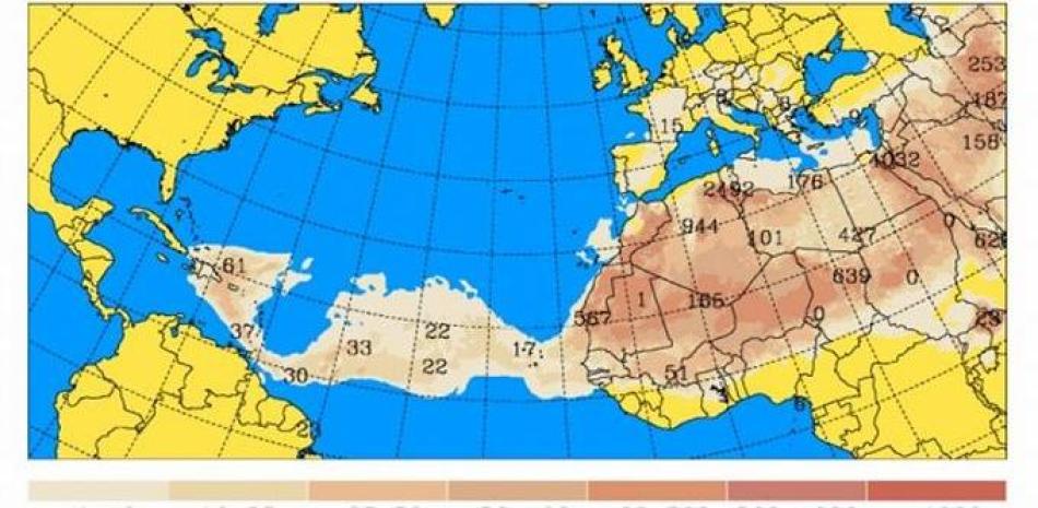 Cielo ligeramente opaco por polvo del Sahara y algunos aguaceros en el ...