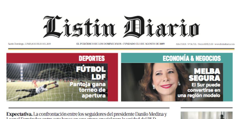 "La semana contada con las portadas del Listín Diario"| Listín Diario