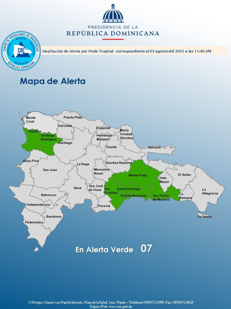 Amplían a 7 las provincias en alerta verde por posibles inundaciones