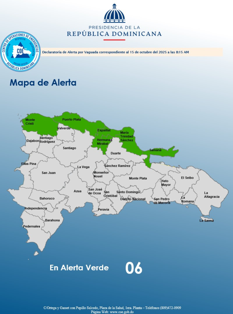 COE emite alerta verde para seis provincias; vaguada incrementará las ...