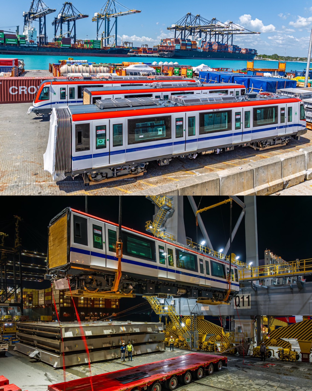 Llegan nuevos vagones para ampliar capacidad del Metro de Santo Domingo