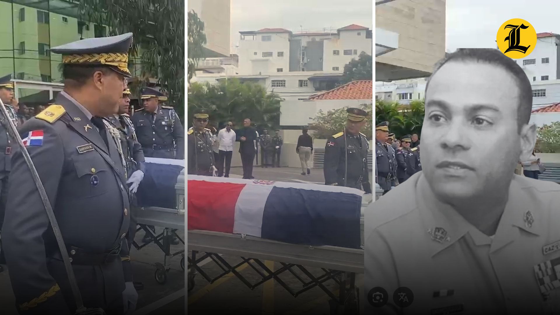 Oficiales rinden honor al mayor general José Luis Domínguez, víctima ...