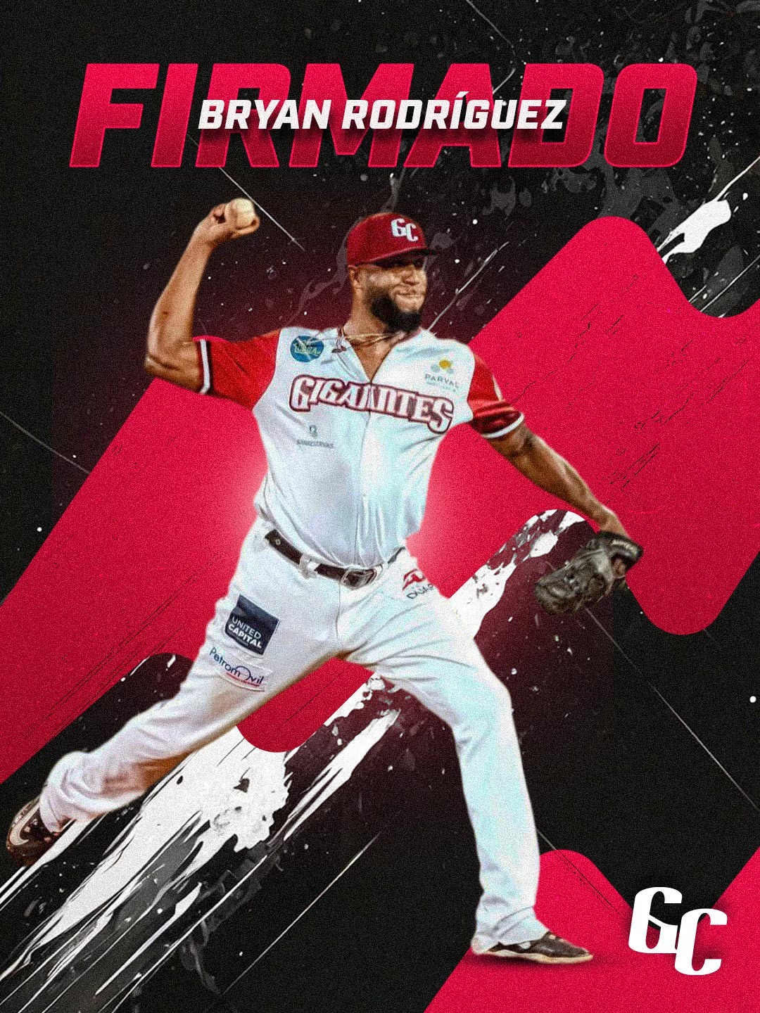 El lanzador Bryan Rodríguez firma para seguir con los Gigantes del Cibao